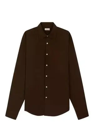 FURSAC Long-sleeve Button-down Shirt - Brown