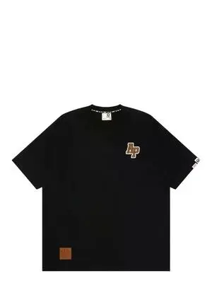 AAPE BY *A BATHING APE Moonface-print Logo-patch T-shirt - Black