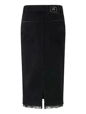 Alberta Ferretti Lace Trim Midi Skirt - Black