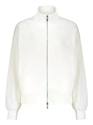 MOORER Rosetta Logo-embroidered High Neck Cardigan - White