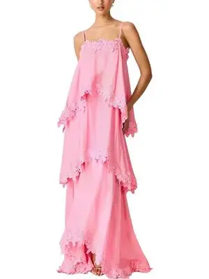 ELLIATT ELLIATT Tiered Lace Trim Maxi Dress
