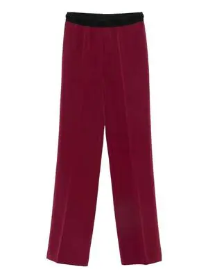 ERMANNO FIRENZE Burgundy Logo Waistband Trousers - Red