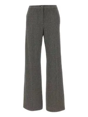 ELENA MIRÒ Striped Palazzo Pants - Grey