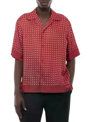 FURSAC Geometric-pattern Short-sleeve Shirt - Red