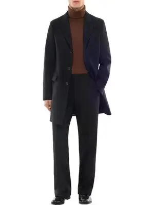 FURSAC Button-fastening Overcoat - Black