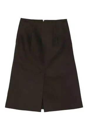 Studio Nicholson Darc Front-zip A-line Midi Skirt - Brown