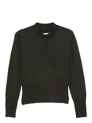MAISON MARGIELA Numeric Signature Ribbed-trim Sweater - Green