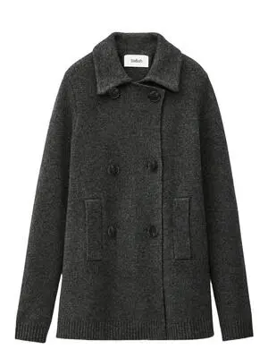 Ba&sh Double-breasted Knitted Coat - Grey