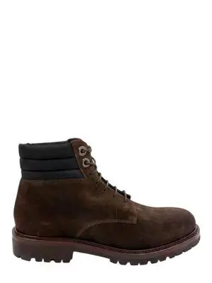 MOORER Lace-up Suede Boots - Brown