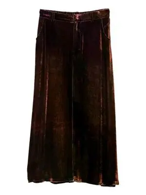 PIERRE-LOUIS MASCIA Velvet Effect Maxi Skirt - Brown