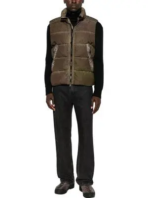 C.P. COMPANY Eco-chrome R Hooded Gilet - Brown