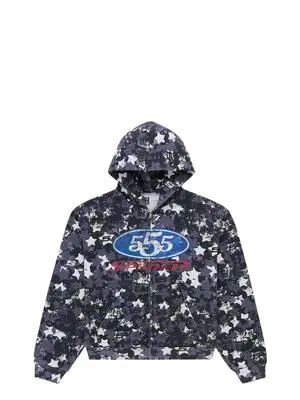 SP5DER Camouflage-print Zip-up Hoodie Grey