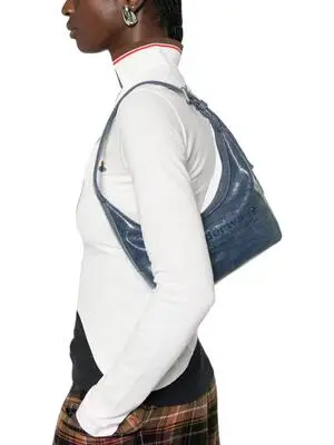 Alexander Wang Crinkled-effect Logo-debossed Shoulder Bag - Blue