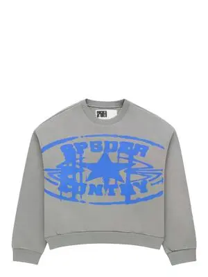 SP5DER Graphic-print Crew-neck Sweater - Grey