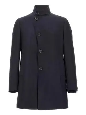Tagliatore Gordon Button-up Wool Coat - Blue