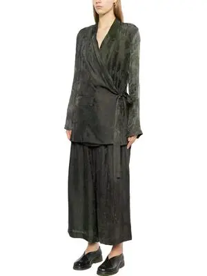UMA WANG Damask Pattern Wrap Jacket - Green
