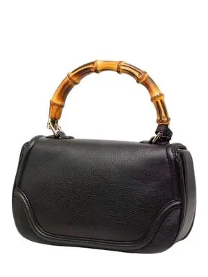 Gucci Gucci Calfskin New Bamboo Satchel Black