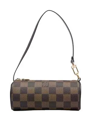 LOUIS VUITTON Damier Ebene Papillon Pochette Handbag - Brown