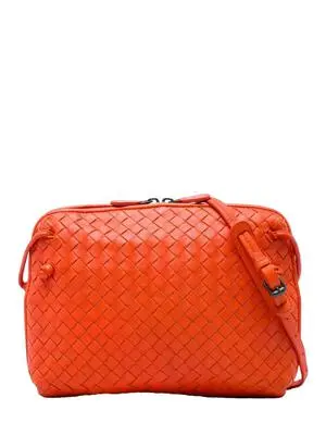 Bottega Veneta Nappa Intrecciato Nodini Crossbody Bag - Orange