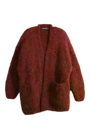 CASEY CASEY Brushed-knit Patch-pocket Cardigan - Brown