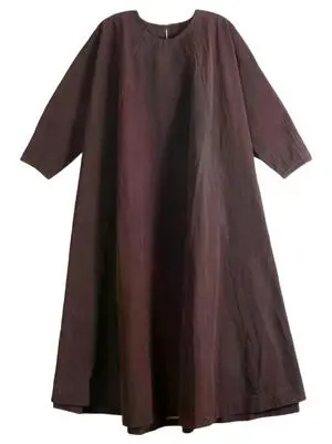 CASEY CASEY Crew Neck Midi Dress - Brown