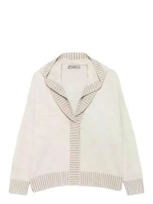 D.exterior Ribbed-trim Cardigan - Neutrals