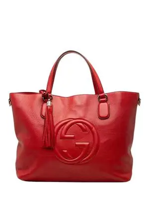 Gucci Soho Calfskin Working Tote Satchel - Red