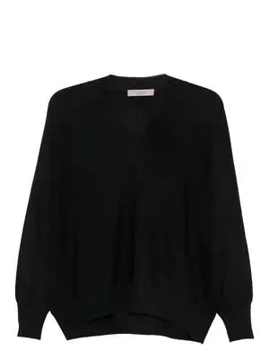 D.exterior V-neck Wool Sweater - Black