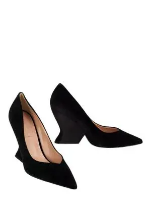 Alberta Ferretti Sculptural Geometric-heel Pumps - Black
