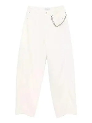 ERMANNO FIRENZE Crystal-embellished Chain-link Trousers - White