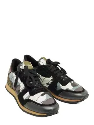 Valentino Garavani Rockrunner Camouflage Sneakers - Black