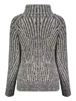 MOORER Ribbed-knit Roll-neck Sweater - Grey