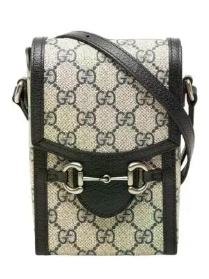 Gucci 1955 Horsebit Mini Gg Supreme Crossbody Bag - Neutrals