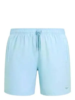 Emporio Armani Logo Patch Swim Shorts - Blue