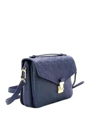 LOUIS VUITTON Louis Vuitton Pochette Metis Monogram Empreinte Leather Crossbody Bag Blue