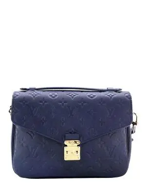 LOUIS VUITTON Louis Vuitton Pochette Metis Monogram Empreinte Leather Crossbody Bag Blue