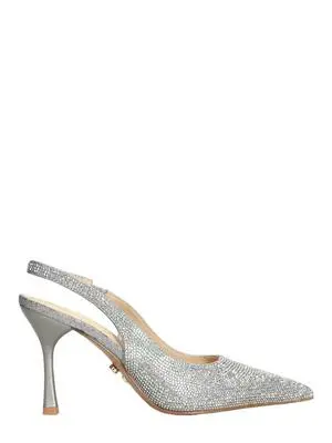 TWENTY FOURHAITCH Hivera Crystal-embellished Slingback Pumps - Silver