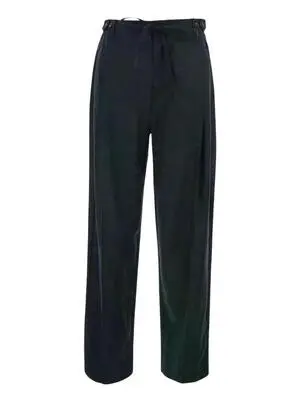 TELA Belted Pleated Wool Trousers - Blue