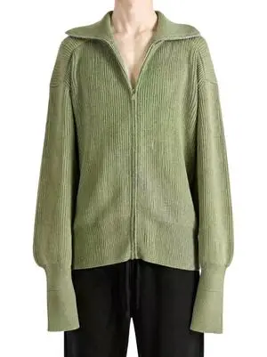 RIER Rier Ribbed-Knit Zip-Up Sweater