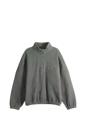 RIER Rier Quarter-Zip Fleece Sweatshirt Grey