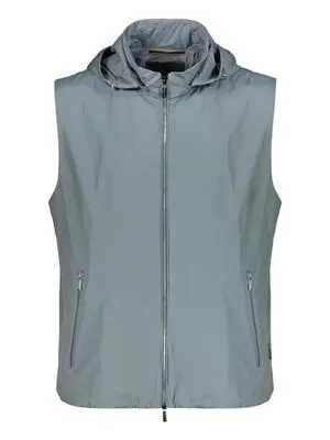 MOORER Hooded Zip-up Vest - Grey