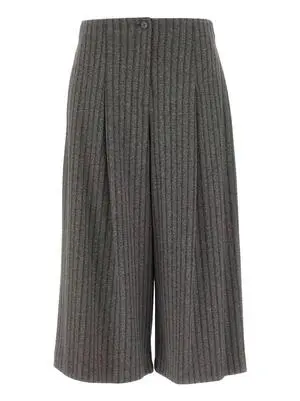 ELENA MIRÒ Knee-length Striped Shorts - Grey