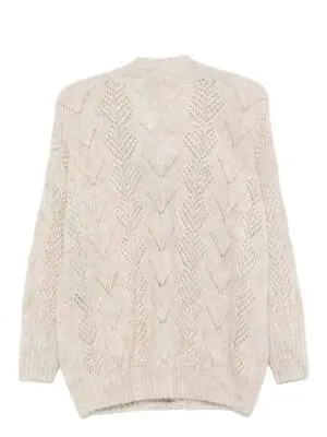 D.exterior Open-knit Cardigan - Neutrals