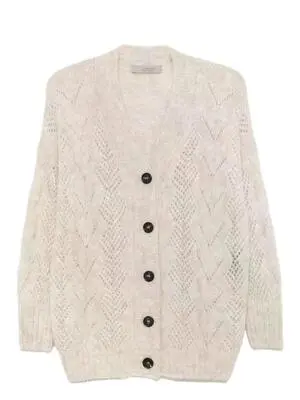 D.exterior Open-knit Cardigan - Neutrals