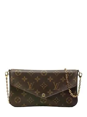 LOUIS VUITTON Louis Vuitton Monogram Pochette Felicie Crossbody Bag Brown