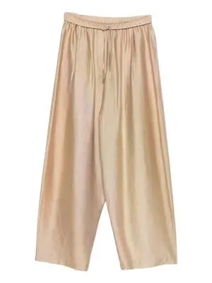 CORDERA Drawstring-waistband Wide-leg Trousers - Neutrals