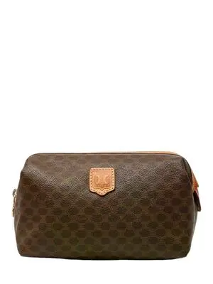 Celine Macadam Coated Canvas Pouch - Brown