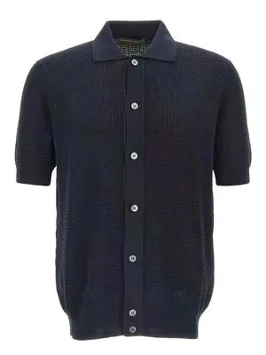 FILIPPO DE LAURENTIIS Textured Knit Shirt - Blue