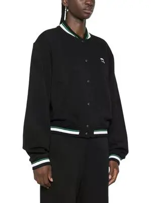 Karl Lagerfeld Striped-trim Bomber Jacket - Black