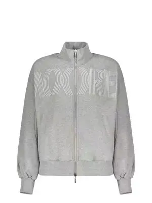 MOORER Zip-up Logo-embroidered Sweatshirt - Grey